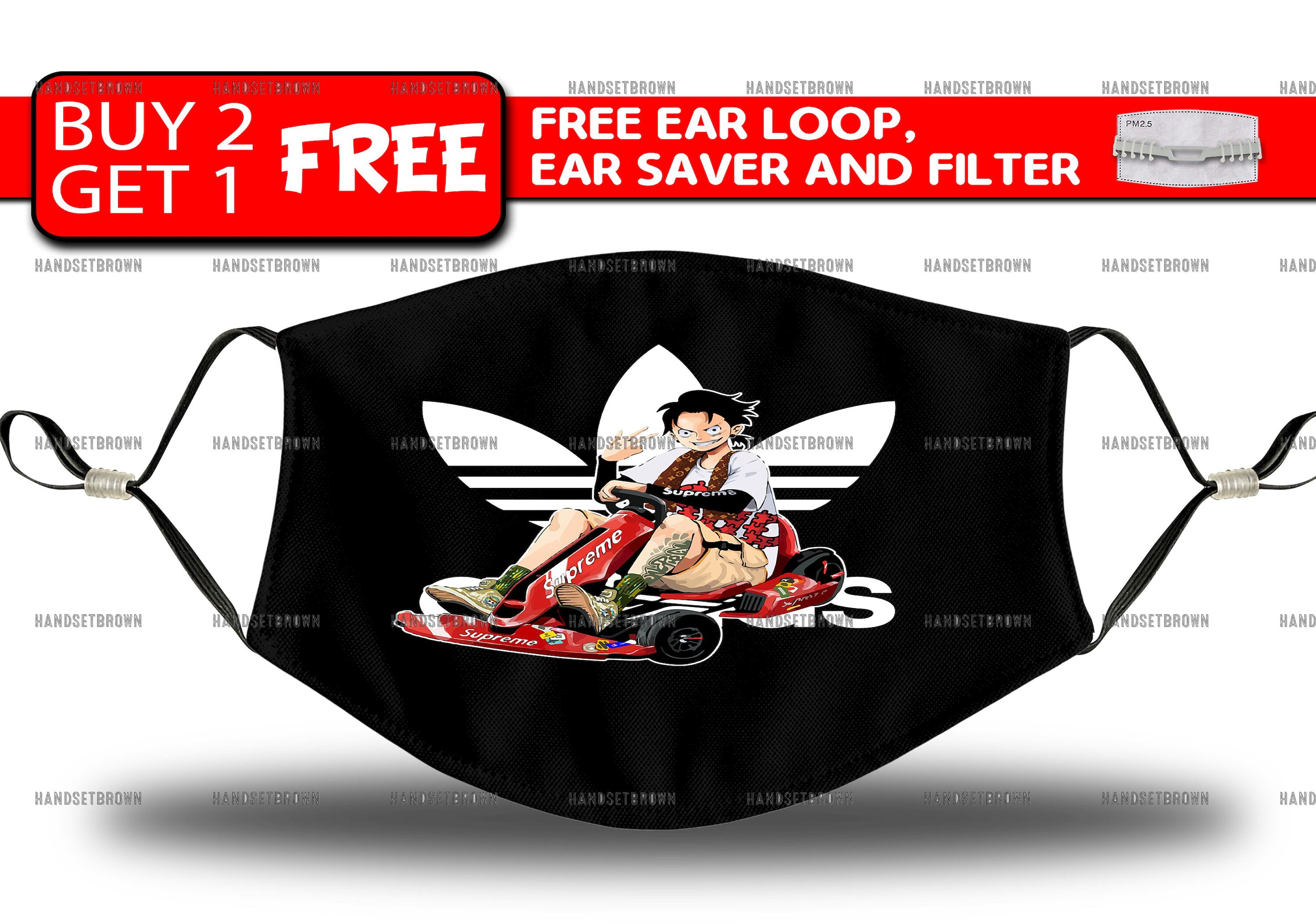 One Piece Monkey D Luffy Luxury Mask Handmade Cotton Face Mask | Etsy