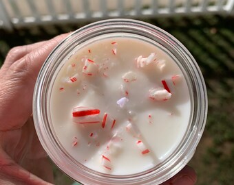 Candy Cane Pillar Candle - Etsy