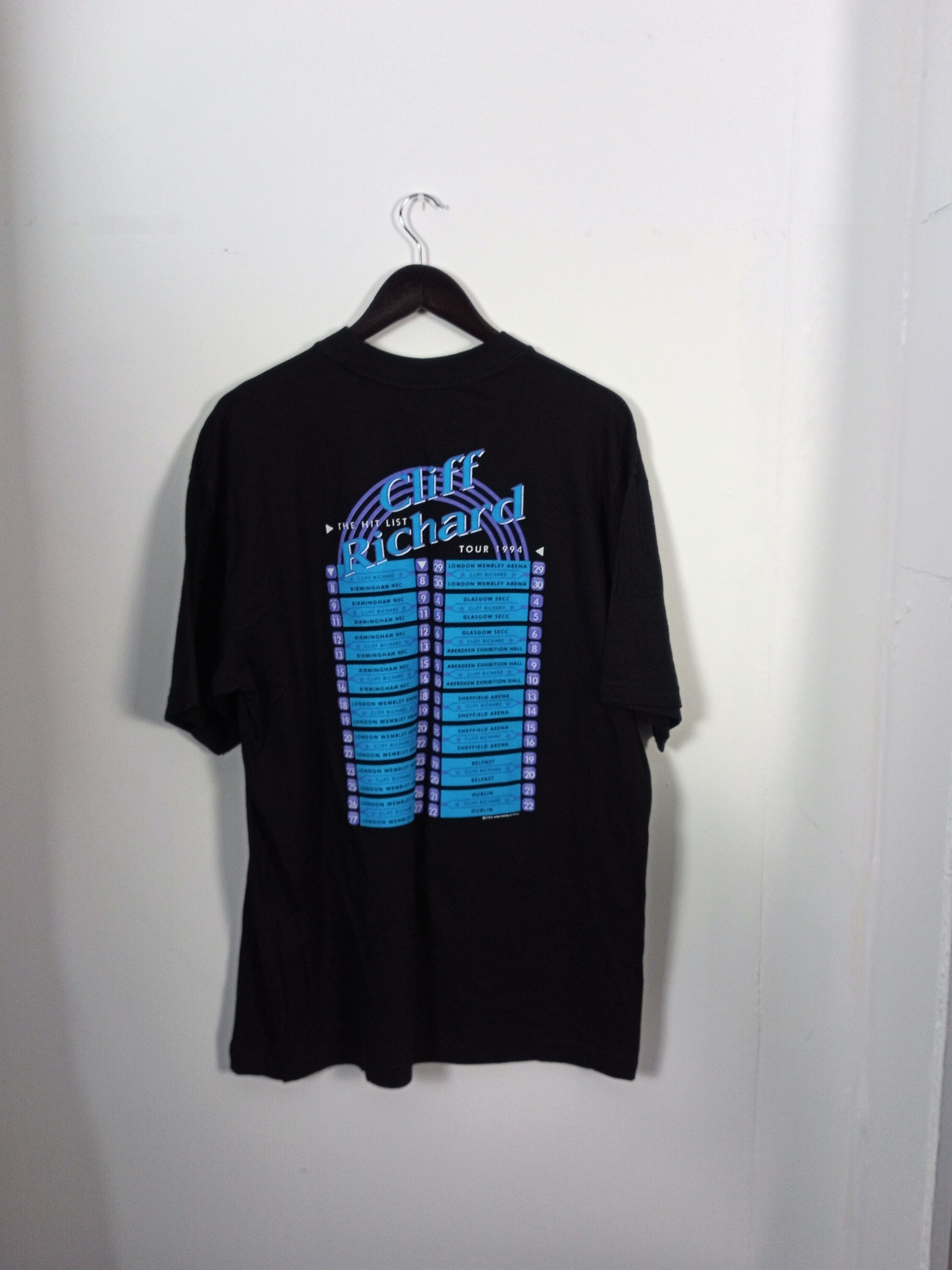 Vintage Cliff Richard Tshirt Cliff Richard 1994 Tour Tshirt Cliff ...