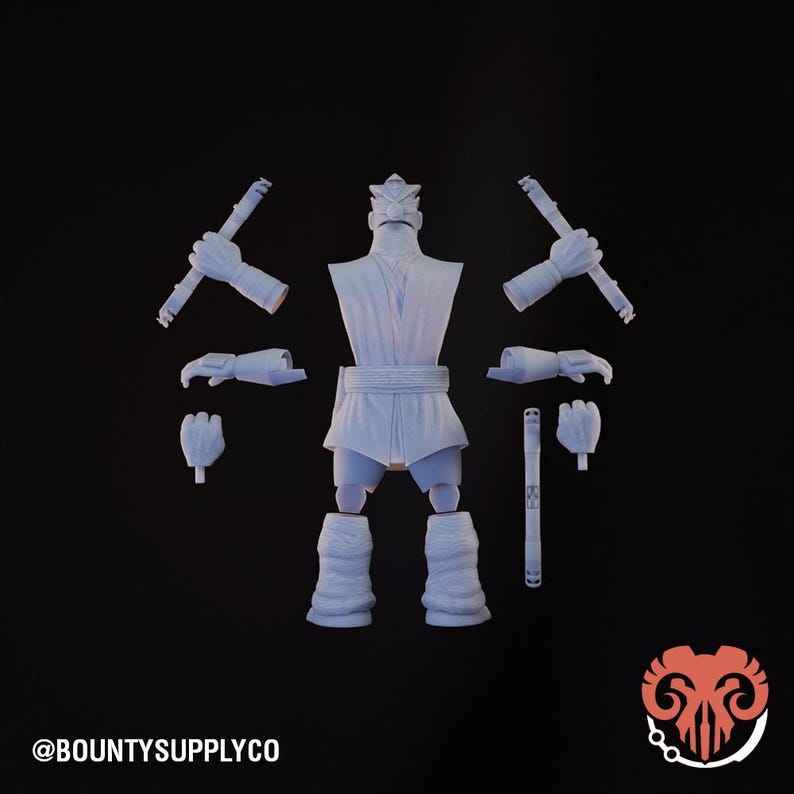 Pong Krell Custom Kit - Head & Arms - 1/12 Scale - Clone Wars / Black ...