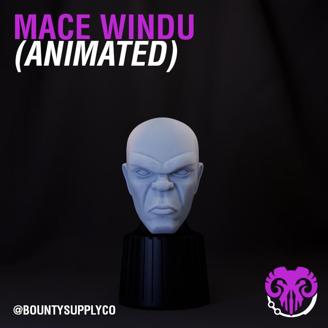 Animated Mace Windu - Clone Wars (1:12 Scale) Black Series - Etsy