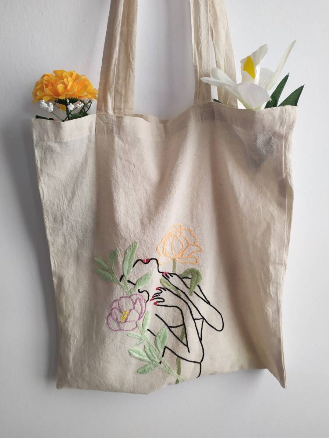 Handmade Tote Bag / Hand Embroidered Cloth Bag - Etsy