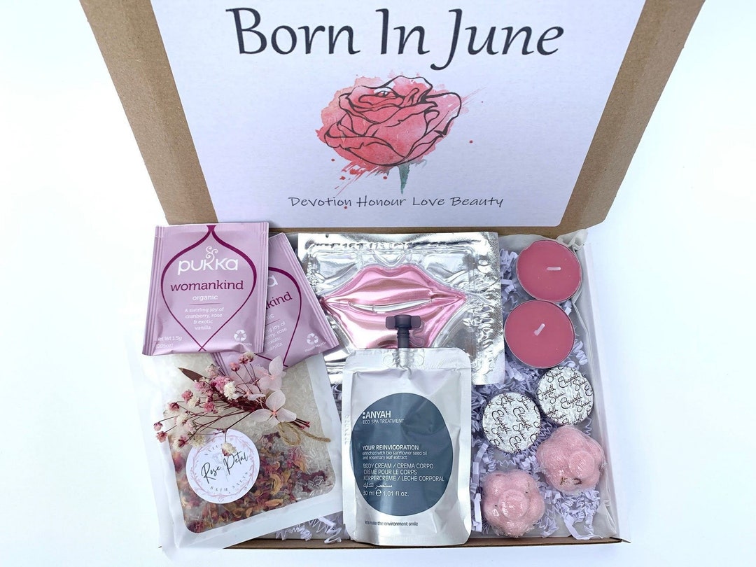 June Birthday Gift Box for Her, June Birth Flower Gift, Born in June ...