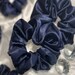 Navy Blue Satin Scrunchies: Silky Hair Accessories - Etsy
