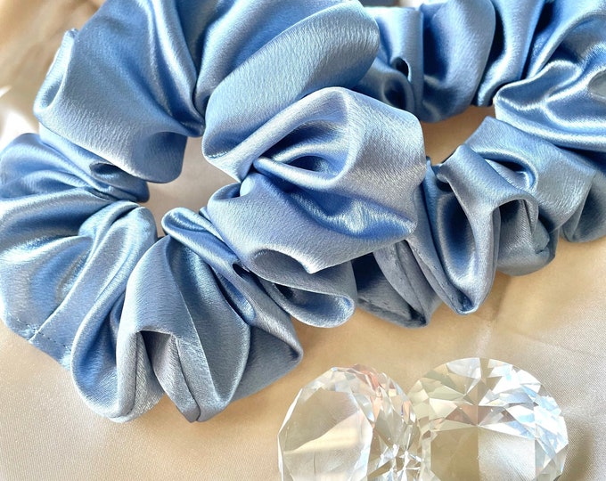 Cinderella Dusty Blue Satin Silk Scrunchie - Etsy Canada