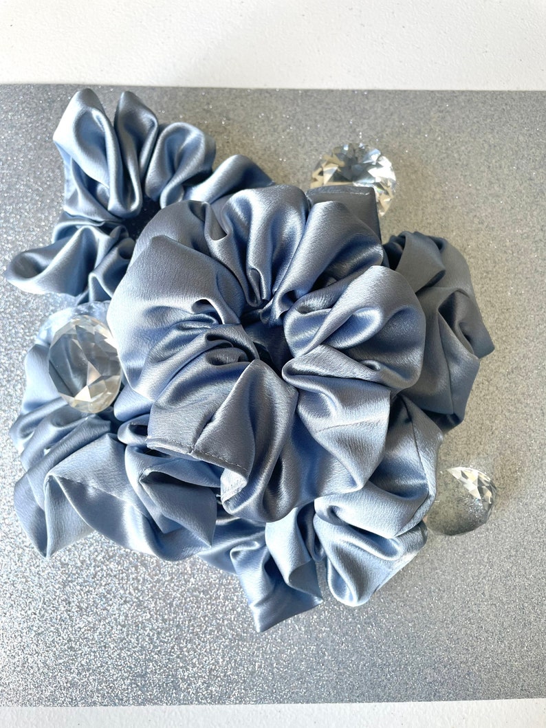 Cinderella Dusty Blue Satin Silk Scrunchie - Etsy