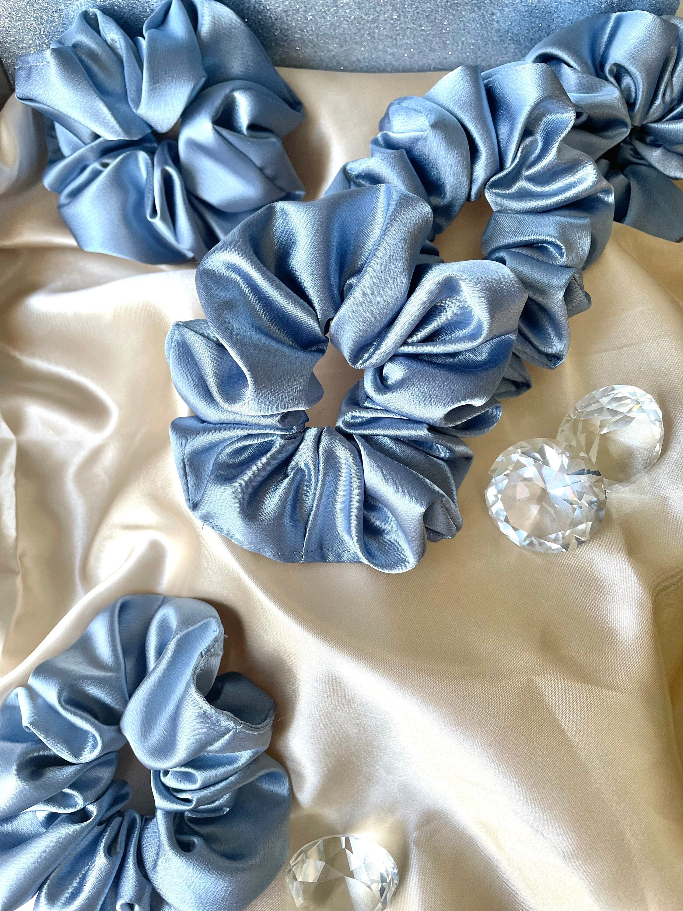 Cinderella Dusty Blue Satin Silk Scrunchie - Etsy Canada