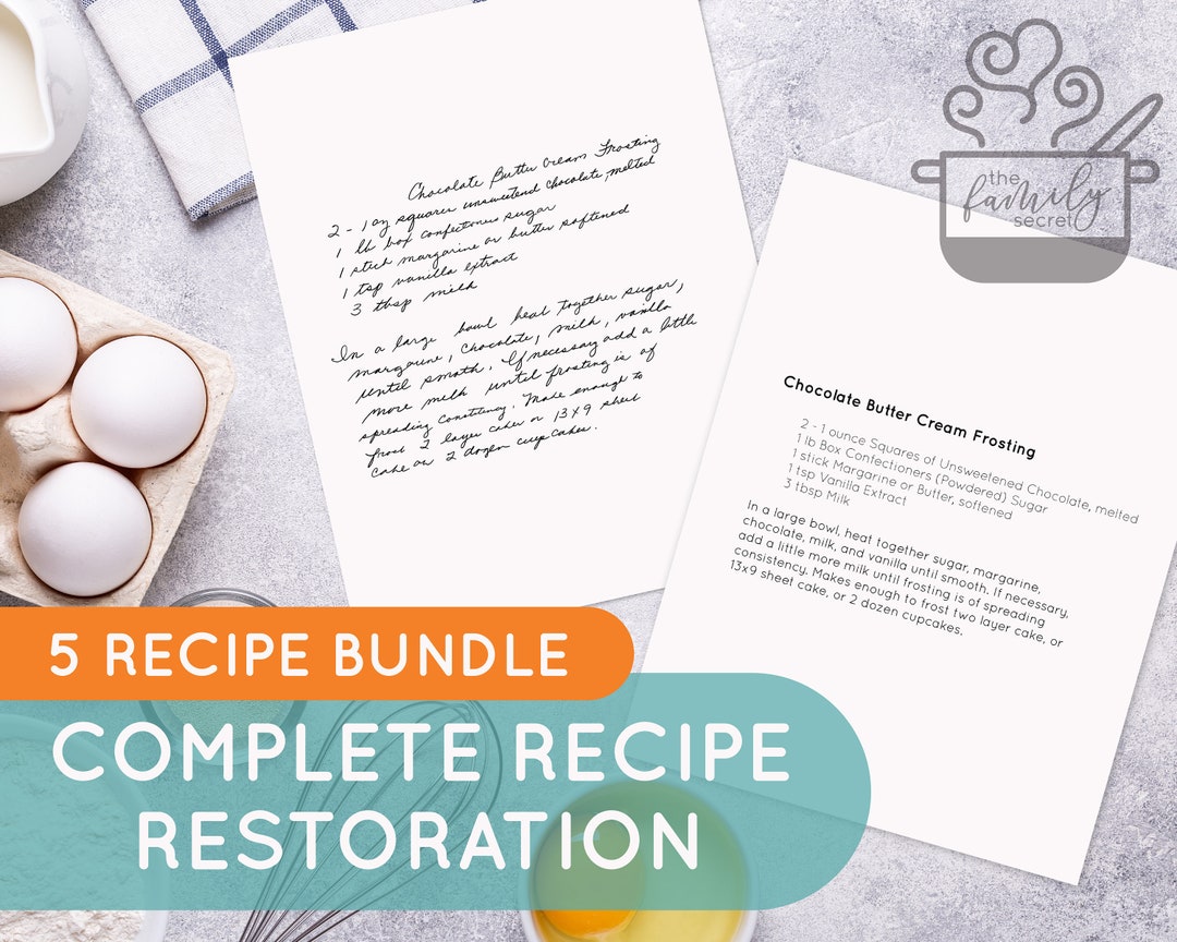 Complete Recipe Restoration | Handwriting Beautification | Family ...