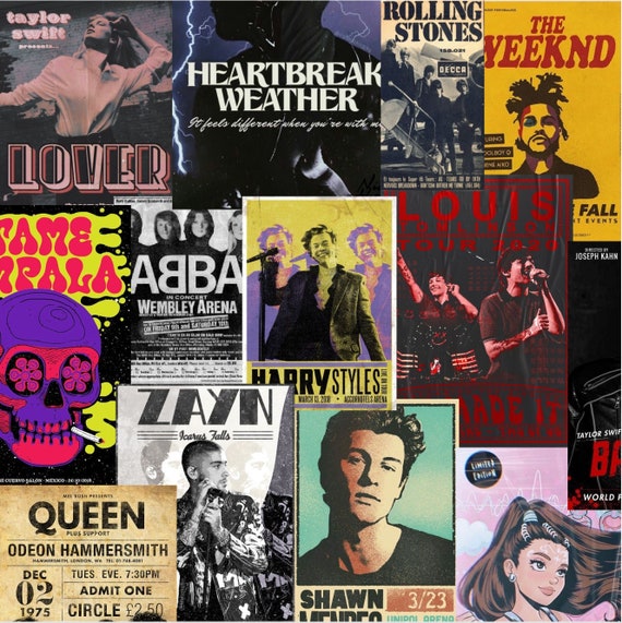 25 Band Posters Aesthetic Prints Vintage Concert Music Posters - Etsy ...