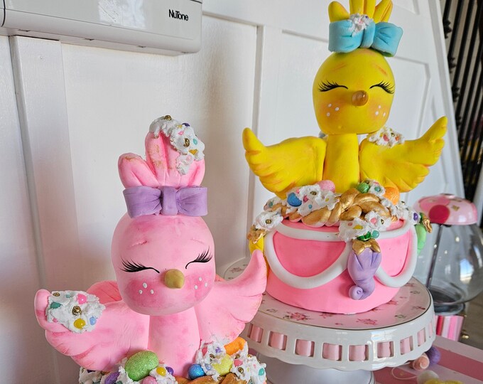 Easter Chick Fake Bake Cake, Fake Bake Spring Cake, Easter Centerpiece ...