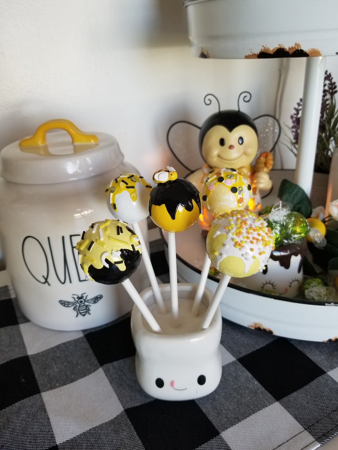 Set of Five Fake Faux Bee Cake Pops for Coffee Bar and Decorating for ...