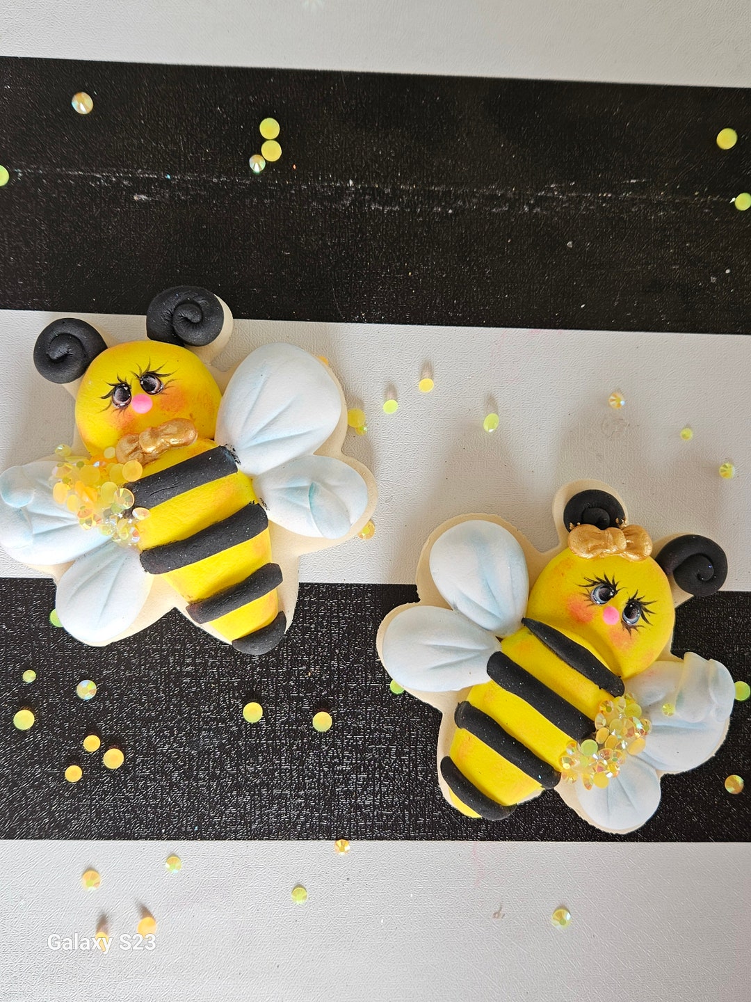 Bee Fake Bake Tier Tray Decor, Fake Cookies for Tier Trays, Summer Fake ...