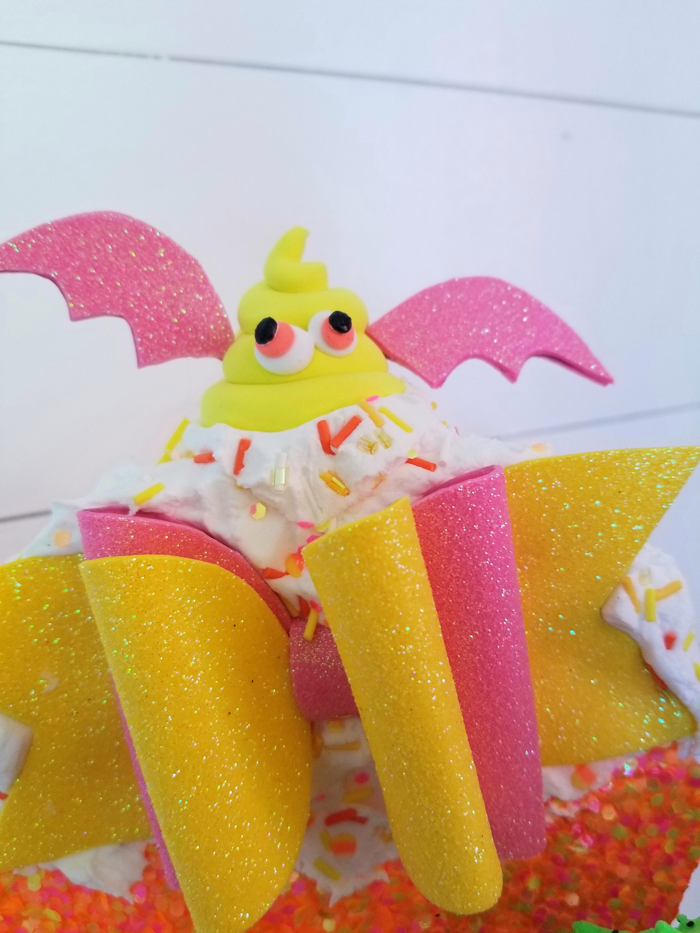 Set of 3 Halloween Bat Fake Bake Lollipops With Whip Bats - Etsy