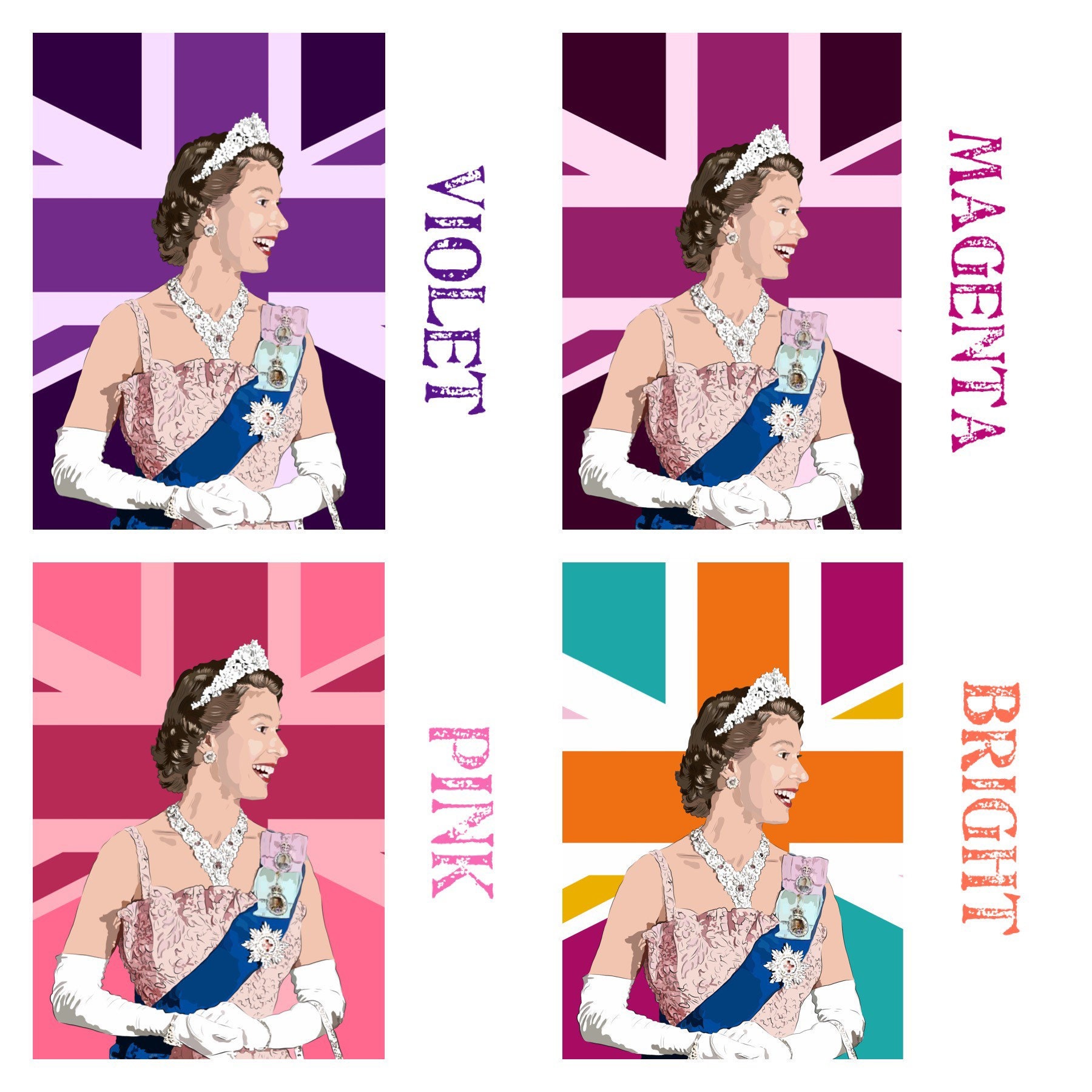 Queen Elizabeth II Union Jack Her Majesty Wall Art Décor - Etsy UK