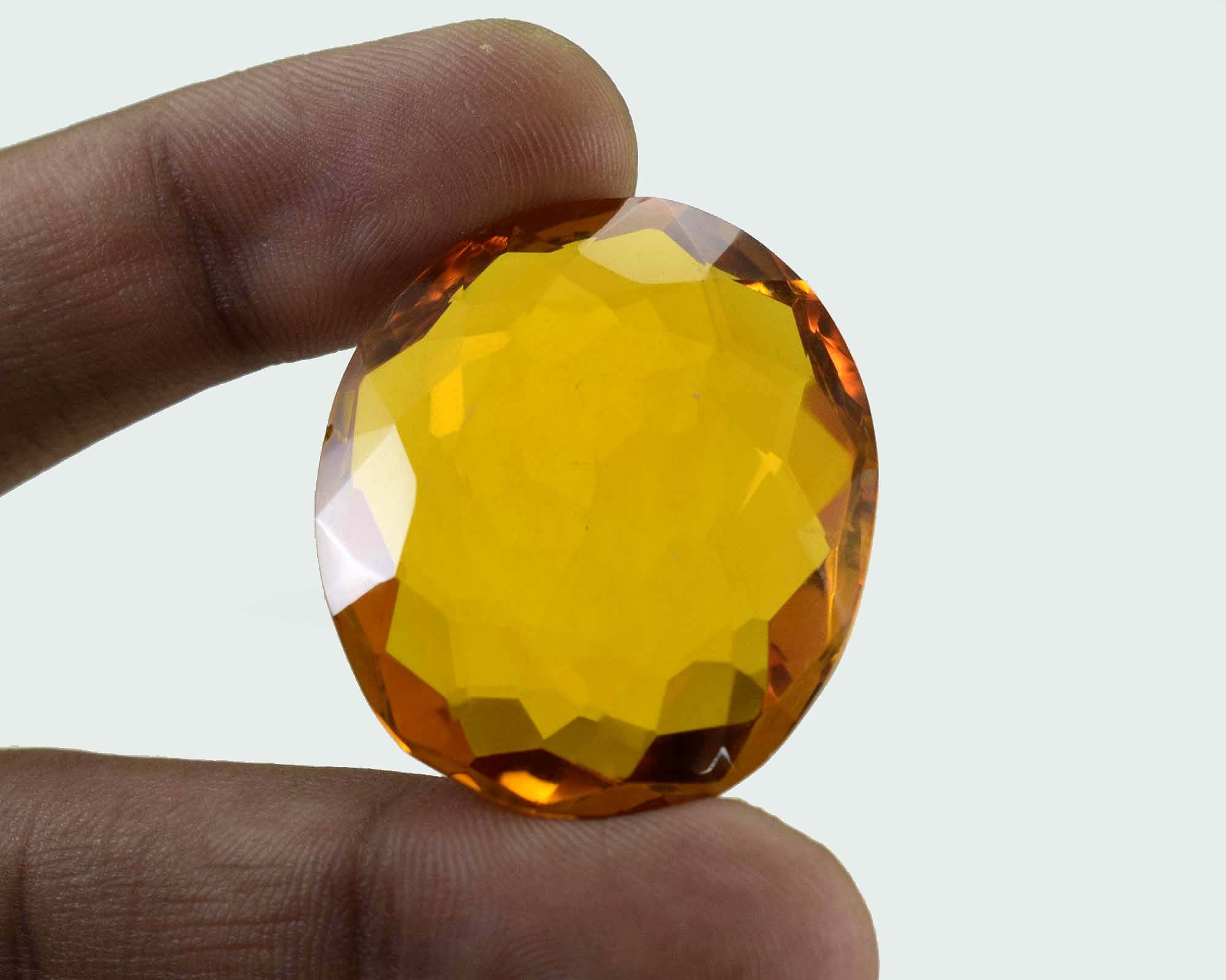 103 Cts Natural Yellow Citrine Oval Shape Certified Yellow | Etsy