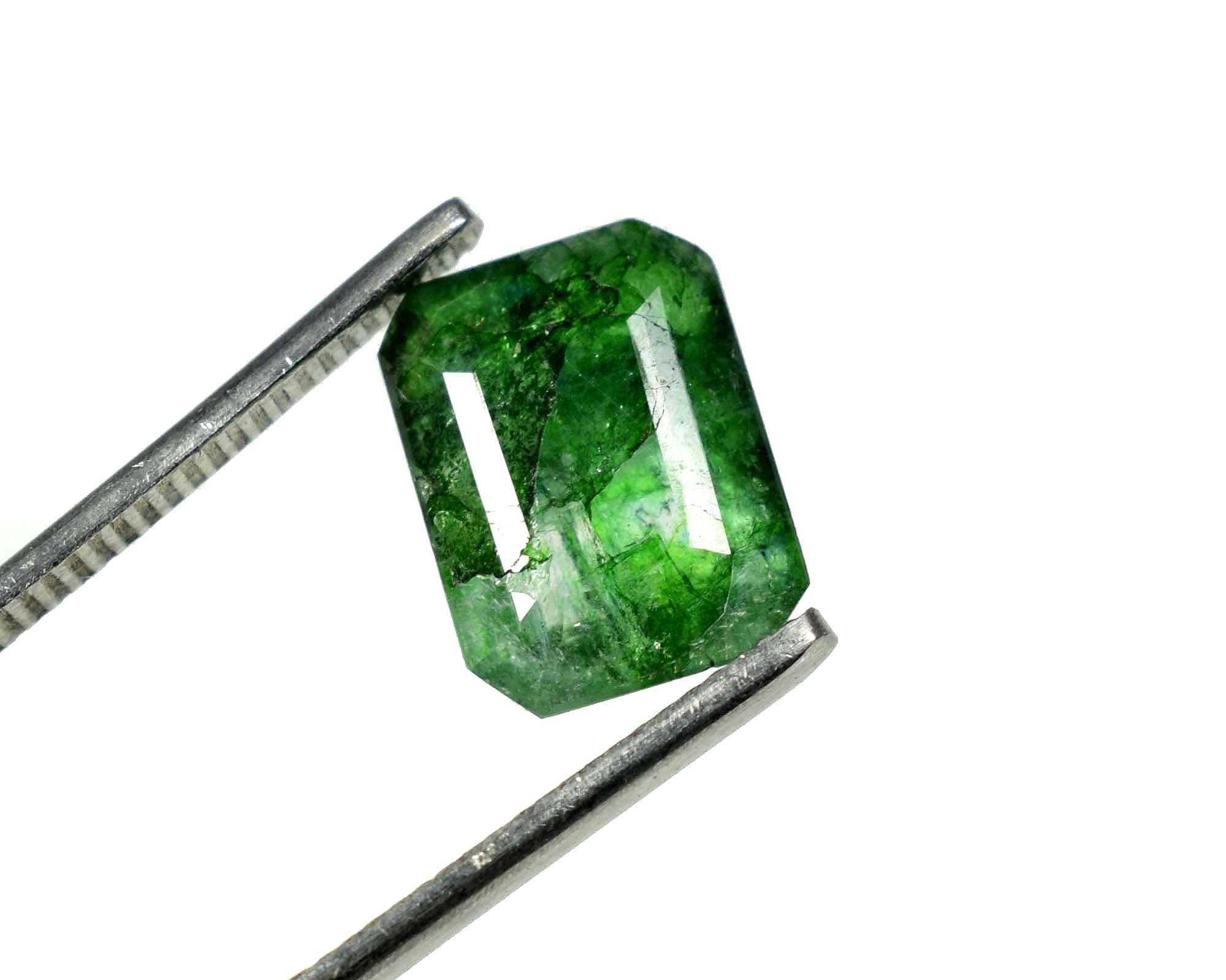 3.85 Cts Natural Green Octagon Cut Stone Emerald Octagon Shape | Etsy