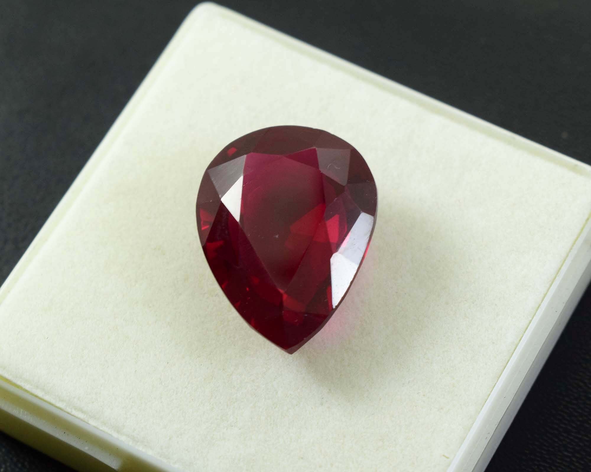37 Cts Natural Red Ruby Pear Shape Certified Red Ruby Pear | Etsy