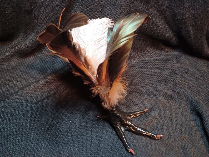 Hoodoo Chicken Foot Protection Charm With Feathers - Etsy