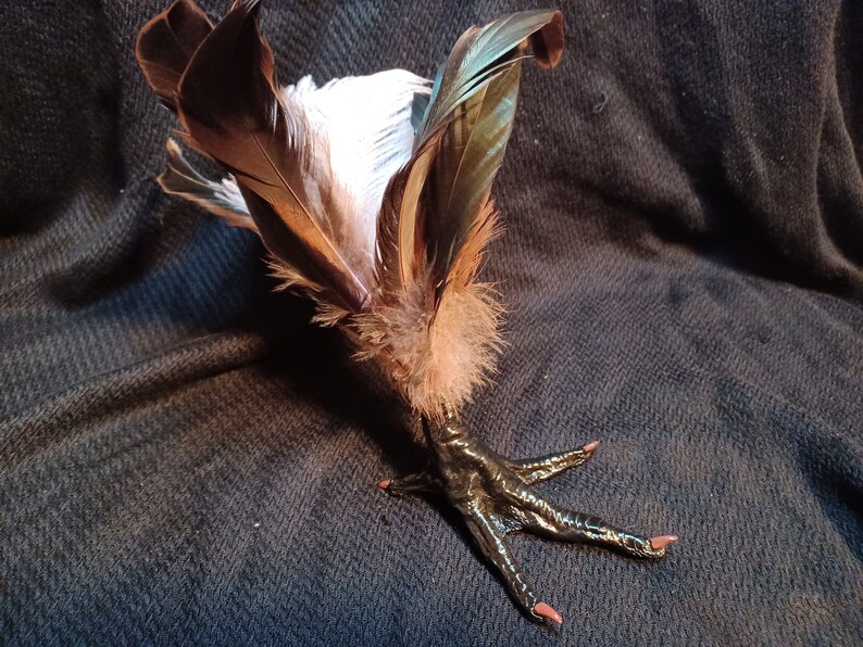 Hoodoo Chicken Foot Protection Charm With Feathers - Etsy
