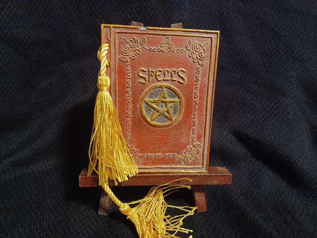 Mini Spell Book With Blank Pages and Wood Stand - Etsy