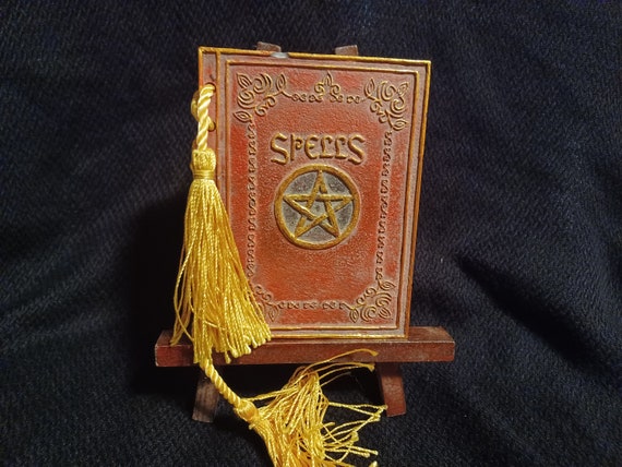 Mini Spell Book With Blank Pages and Wood Stand - Etsy