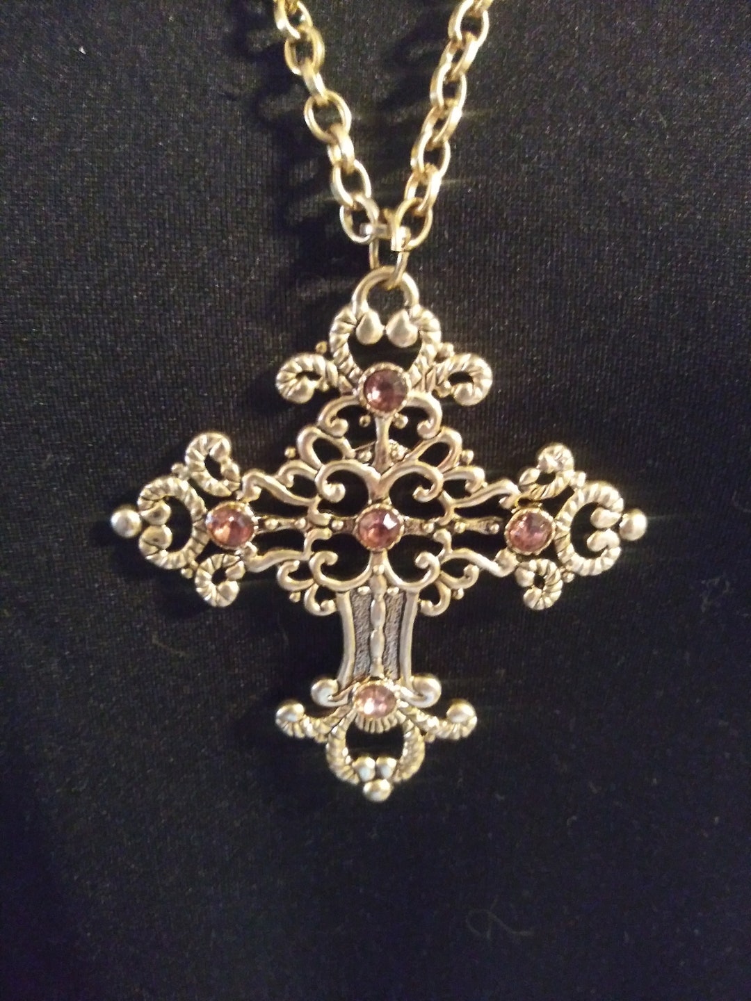 Solar Cross Pendant With Chain - Etsy