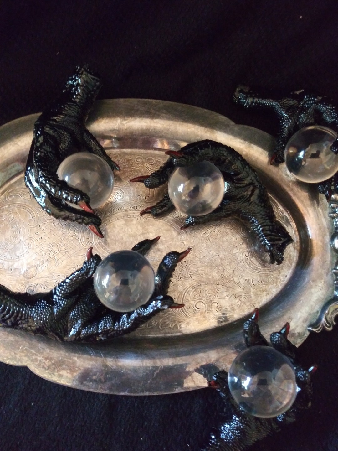 Hoodoo Black Chicken Foot With 50mm Crystal Ball ~ to Reveal Enemies - Etsy