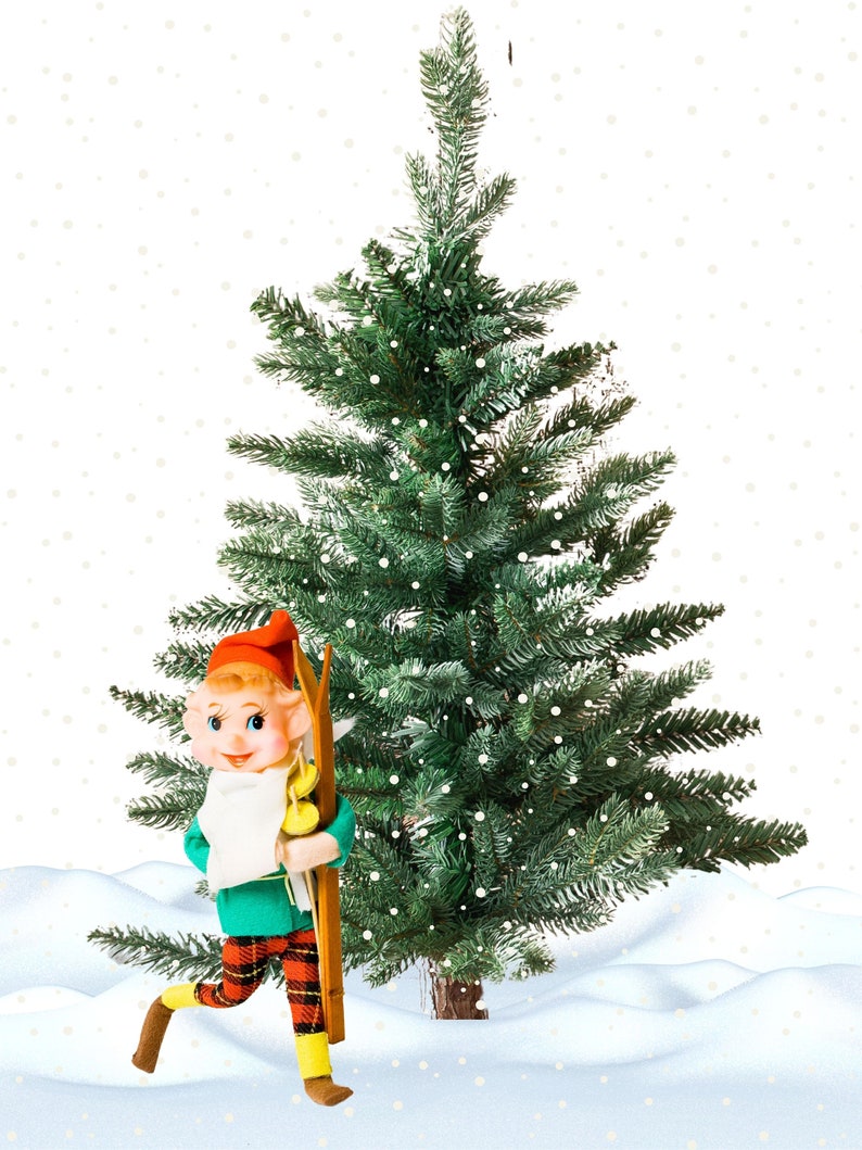 Ski Bum Vintage Elf Digital Print - Etsy