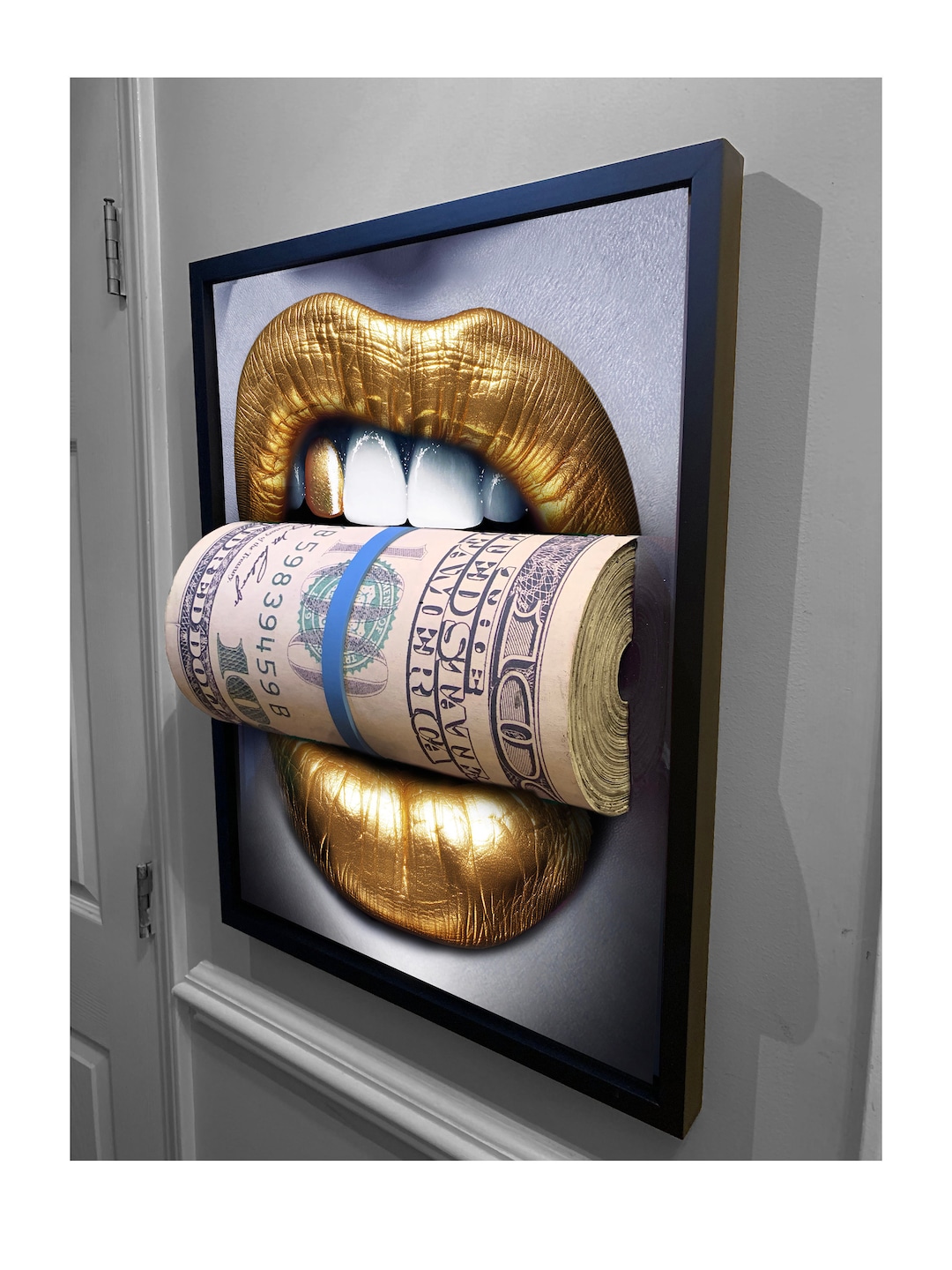 3D Sculpture of GOLD Money Lips - Etsy