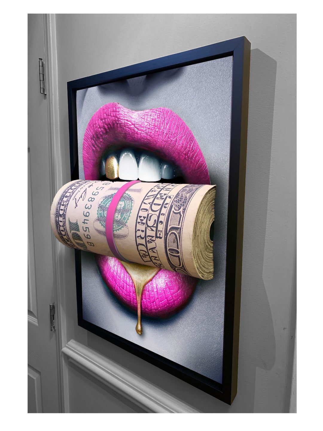 3D Sculpture of Pink Money Lips - Etsy