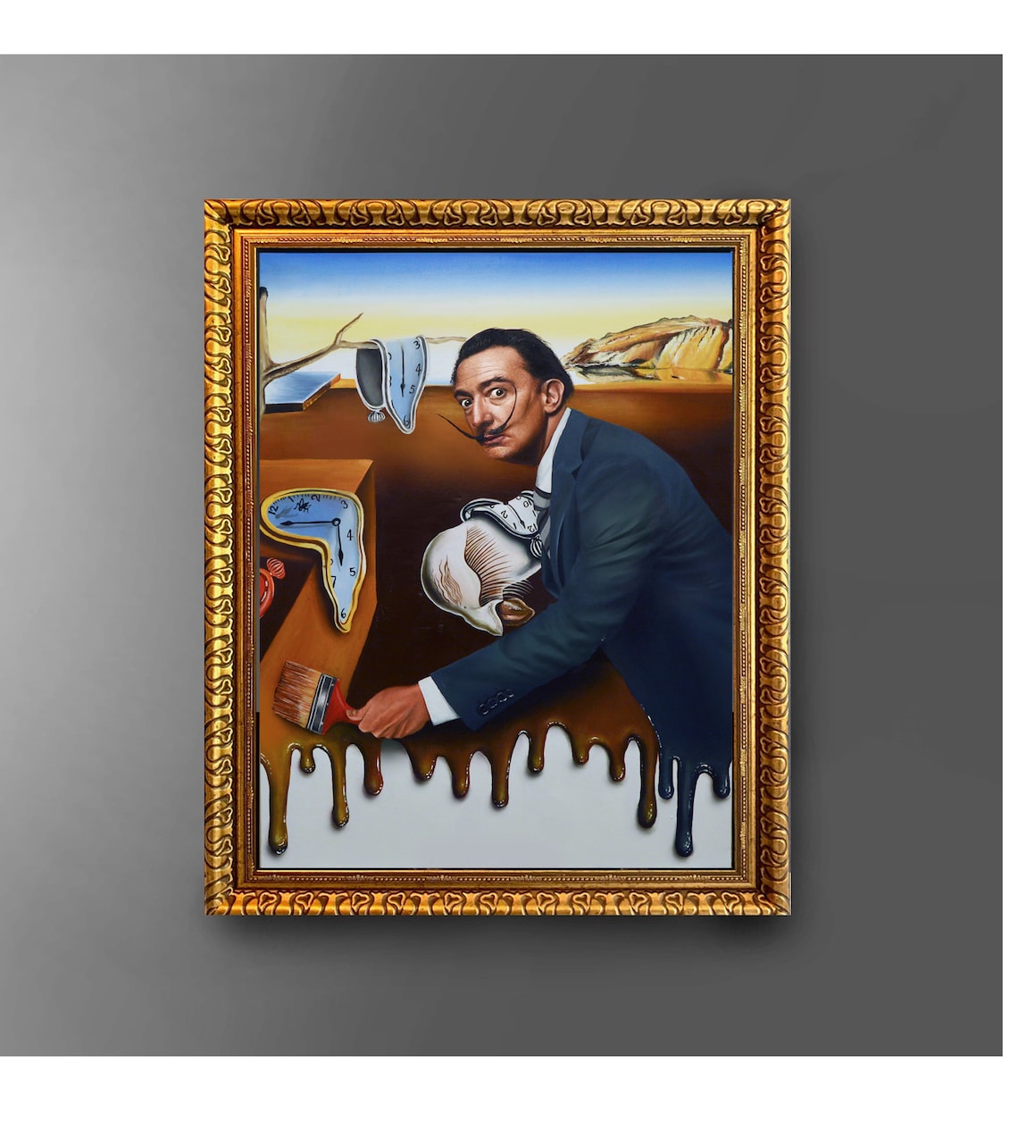 Salvador Dali Melting Self Portrait Original Oil Painting by - Etsy