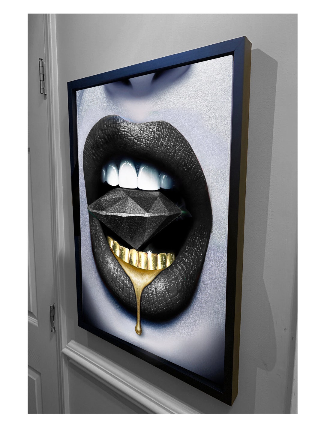 3D Black Diamond Gold Grill and Drip Sculpture by Peter Perlegas 24"x36 ...