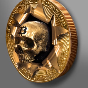 3D Giant Skull "hold Bitcoin or Die Trying" by Peter Perlegas - Etsy