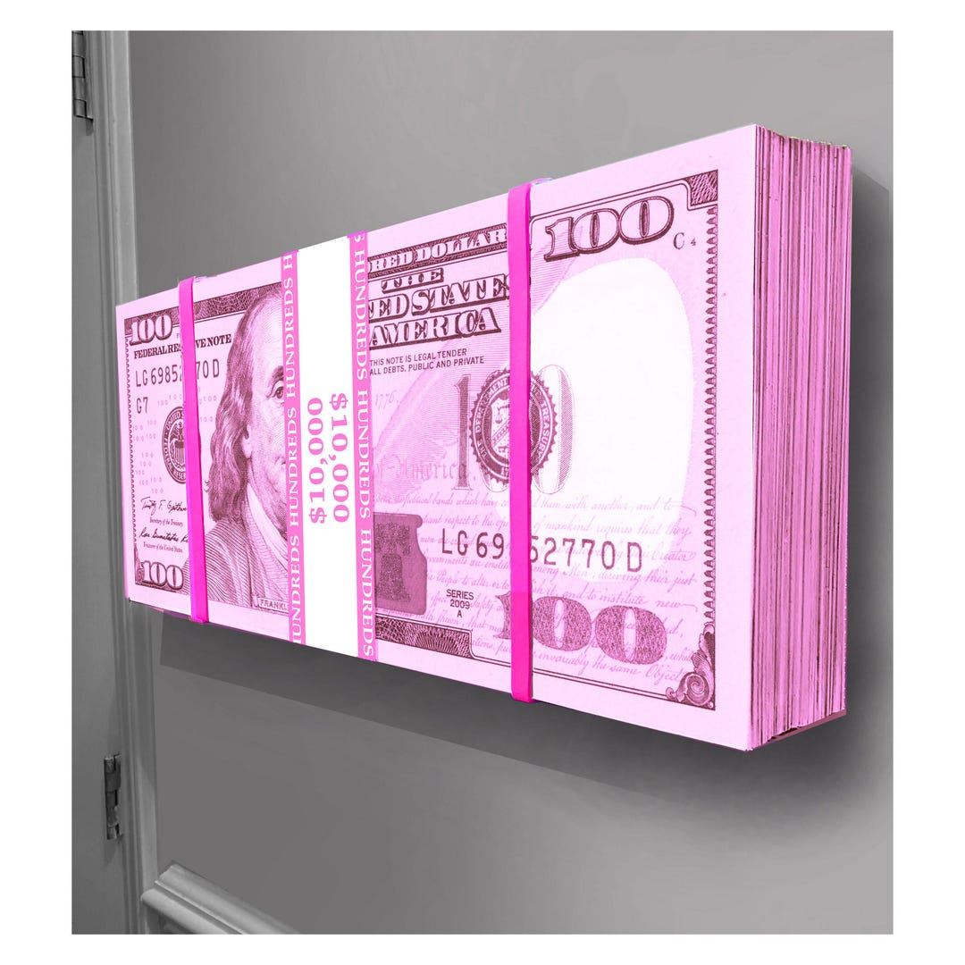 3D Giant Sculpture PINK Hundreds Big MONEY STACK - Etsy