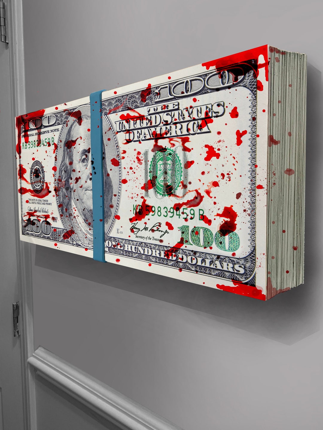 3D Giant Sculpture BIG BLOOD MONEY Stack Brick (old 100) by Peter ...