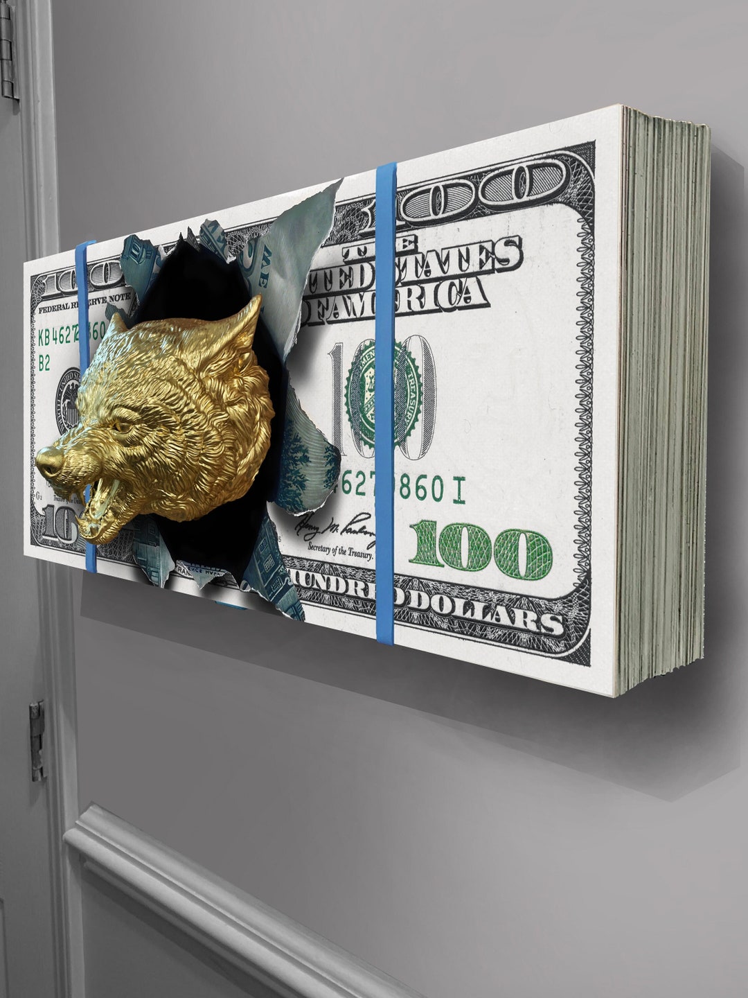 Wolf of Wall Street 3D Money Brick Sculpture by Peter Perlegsa - Etsy