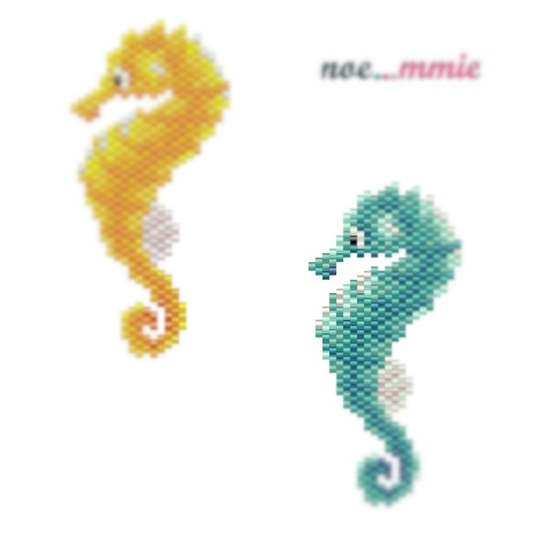 Miyuki Beaded Seahorse Pattern - Digital PDF Brick Stitch Weaving ...