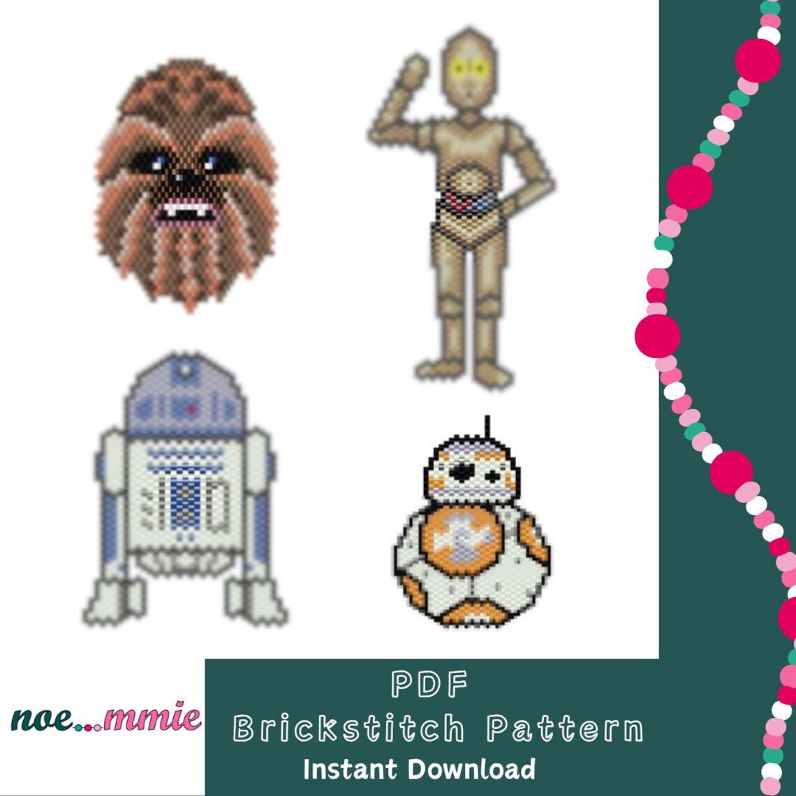 Star Wars Miyuki Bead Pattern Pack - Digital PDF Brickstitch Weaving ...