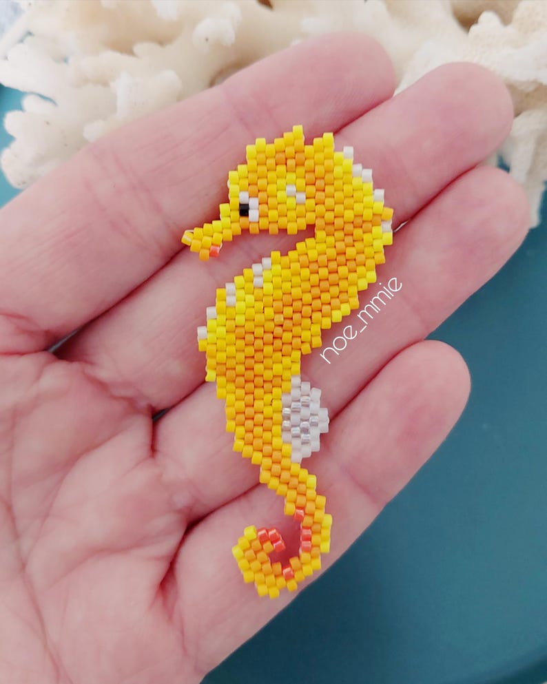 Miyuki Beaded Seahorse Pattern - Digital PDF Brick Stitch Weaving ...