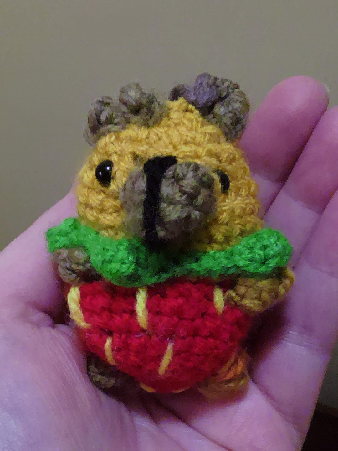 Strawberry Capybara Crochet Plushie - Amigurumi - Kawaii - Handmade ...