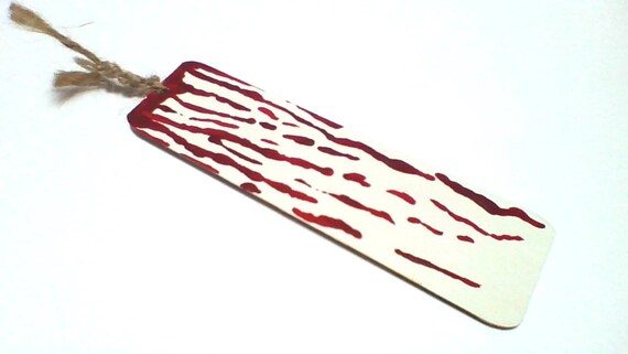 Blood Splatter Effect Hand Painted Wooden Bookmark Page - Etsy