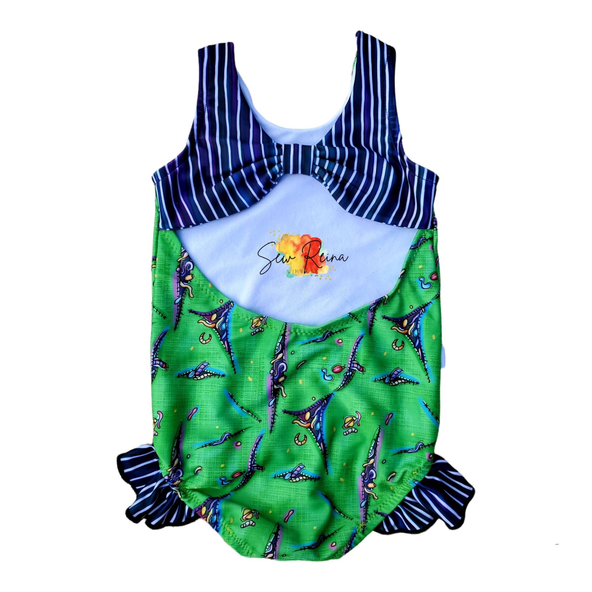 One Piece Swimsuit Oogie Green Bugs Girly Goth Alternative - Etsy