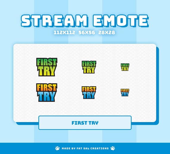 First Try Twitch Emote 2 Color Options | Etsy