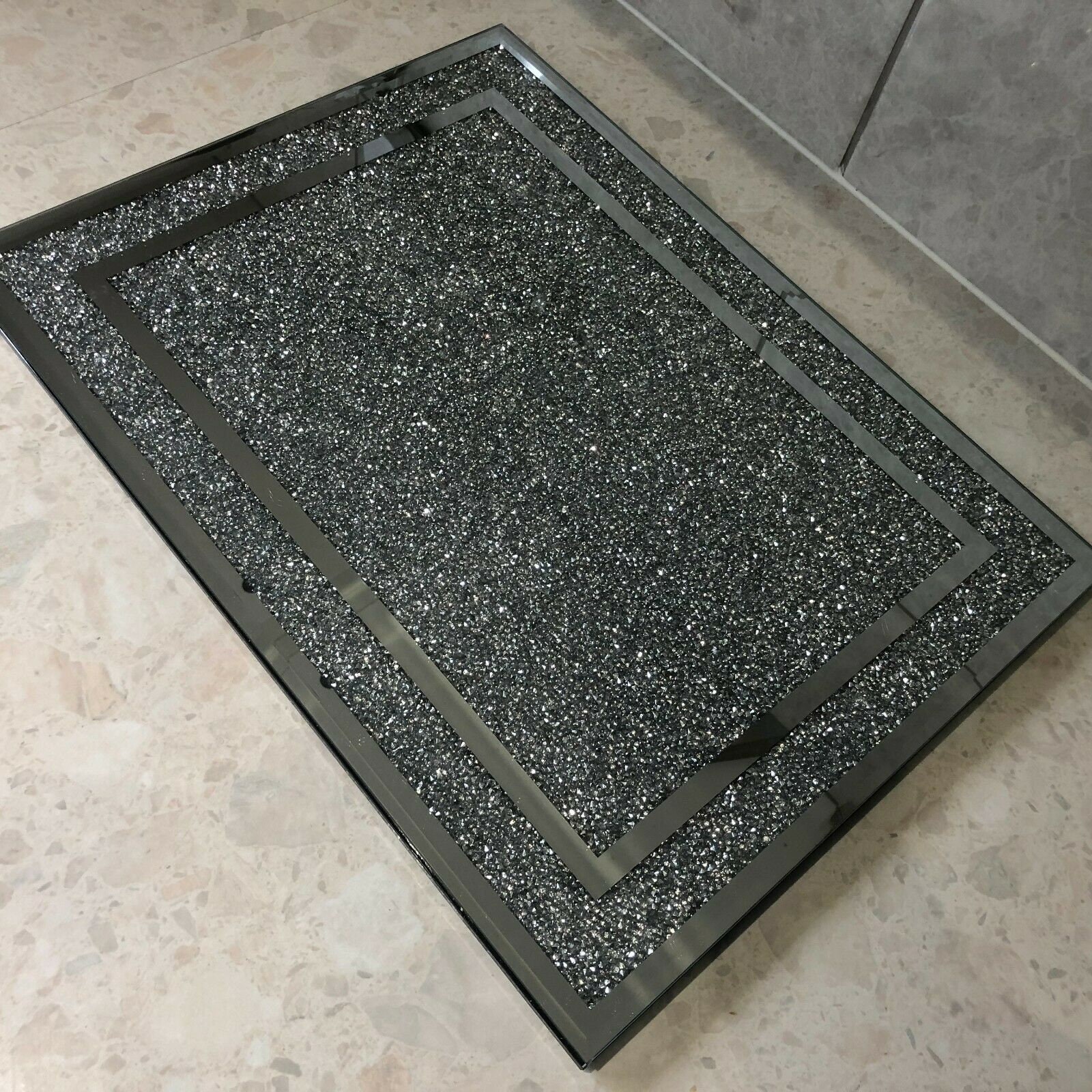 Large Silver Crushed Diamond Crystal Filled Chopping Board - Etsy Canada