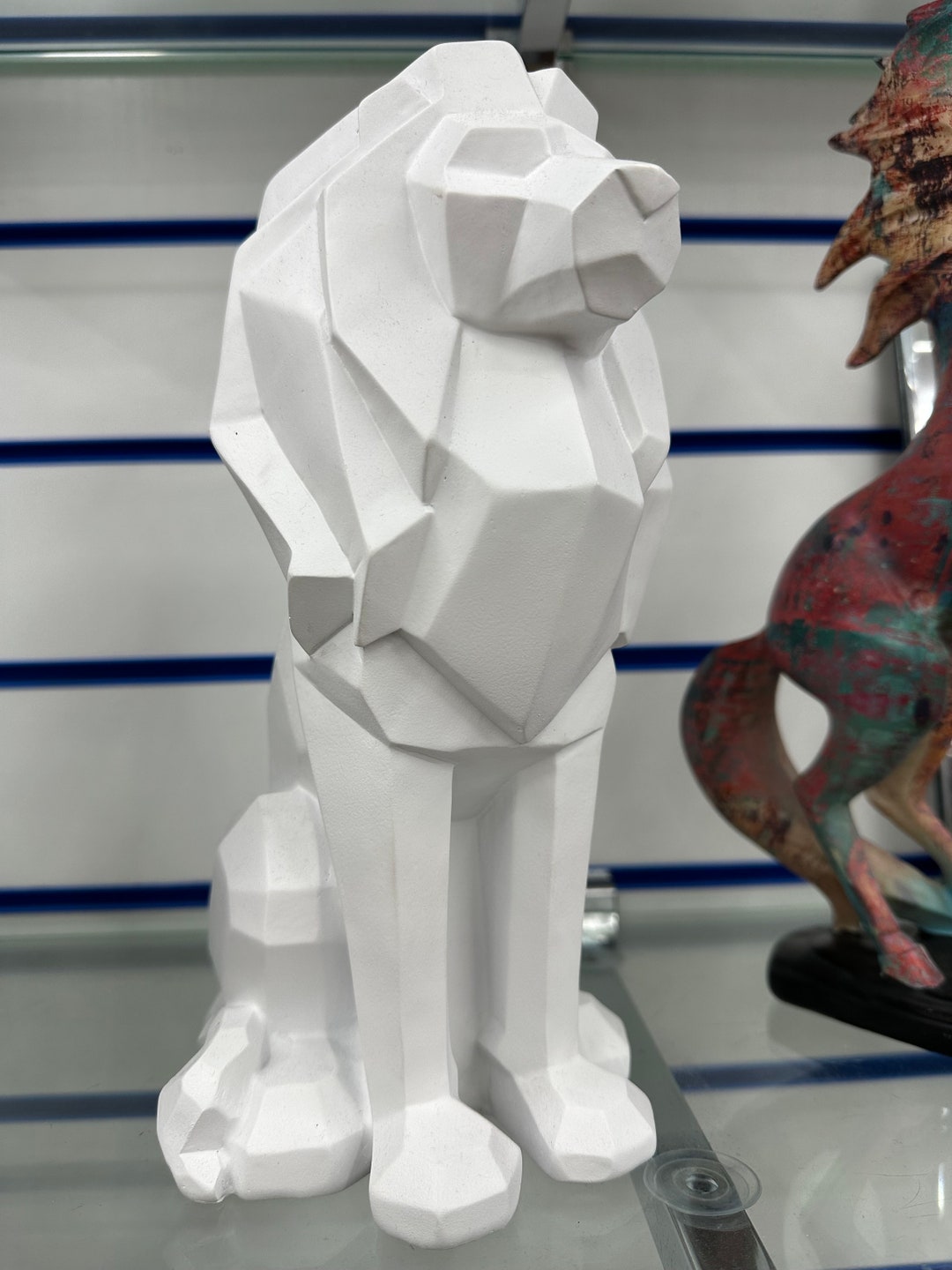 White Lion Lioness Table Shelf Animal Figurine Home Decor - Etsy