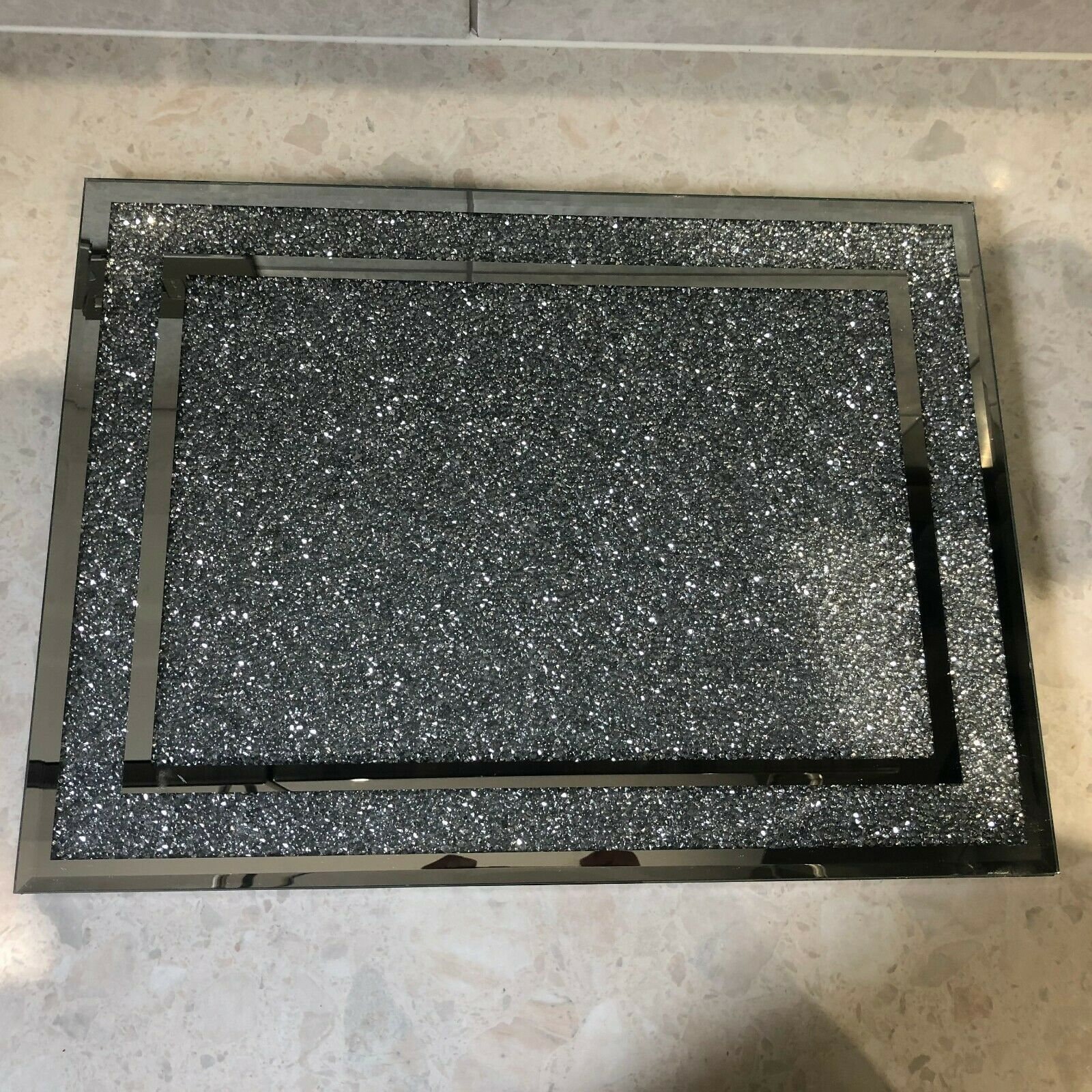 Large Silver Crushed Diamond Crystal Filled Chopping Board - Etsy Canada