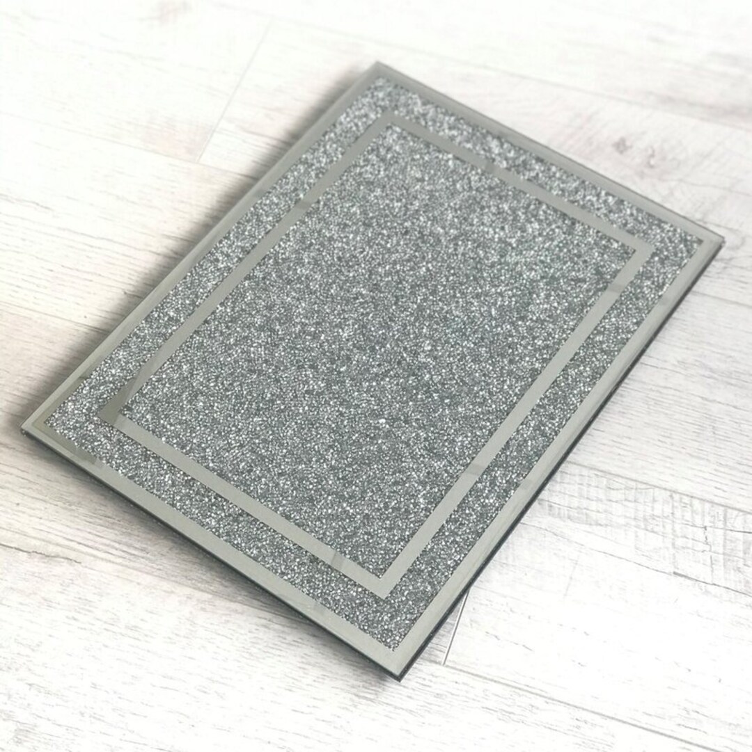 Large Silver Crushed Diamond Crystal Filled Chopping Board Serving Tray ...