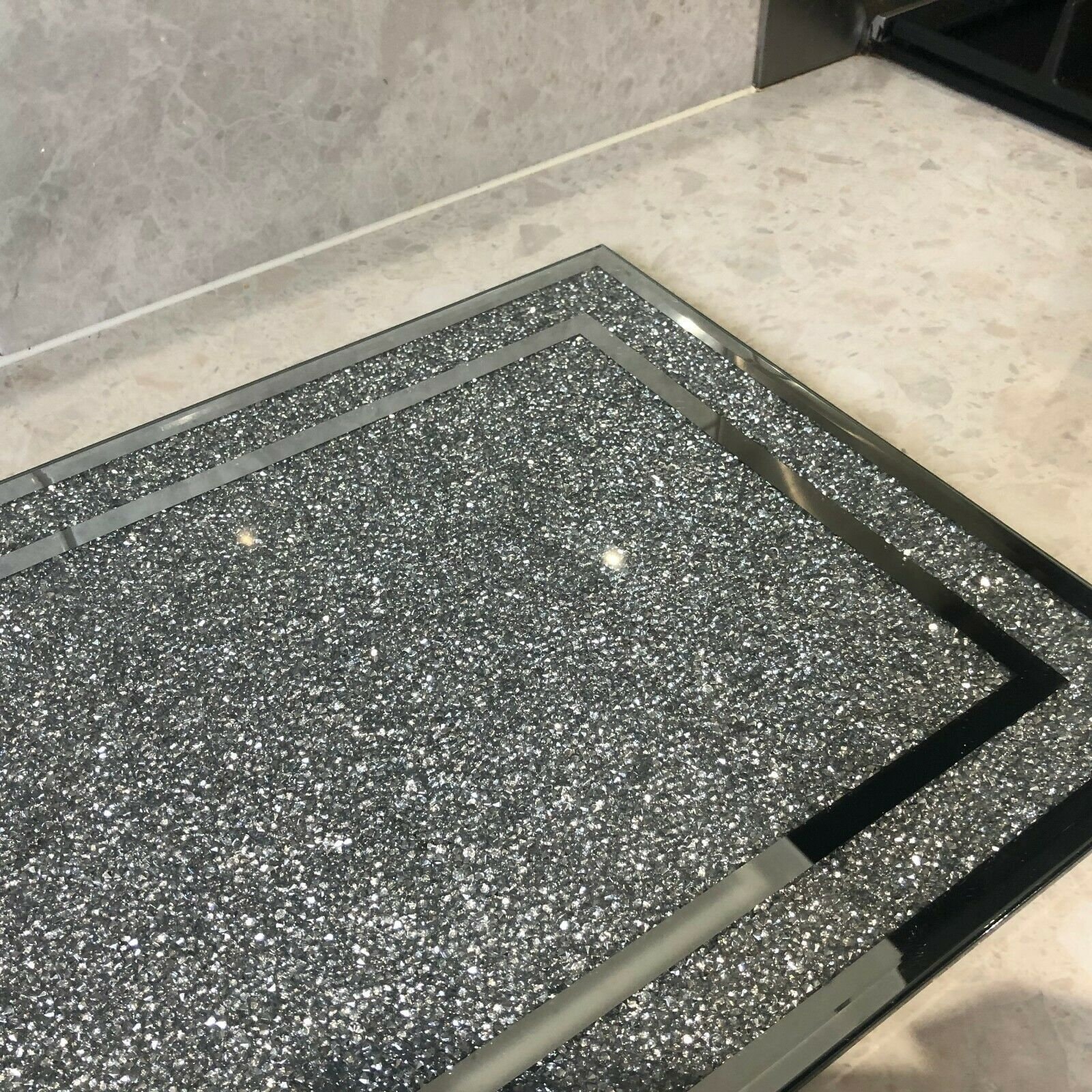 Large Silver Crushed Diamond Crystal Filled Chopping Board - Etsy Canada