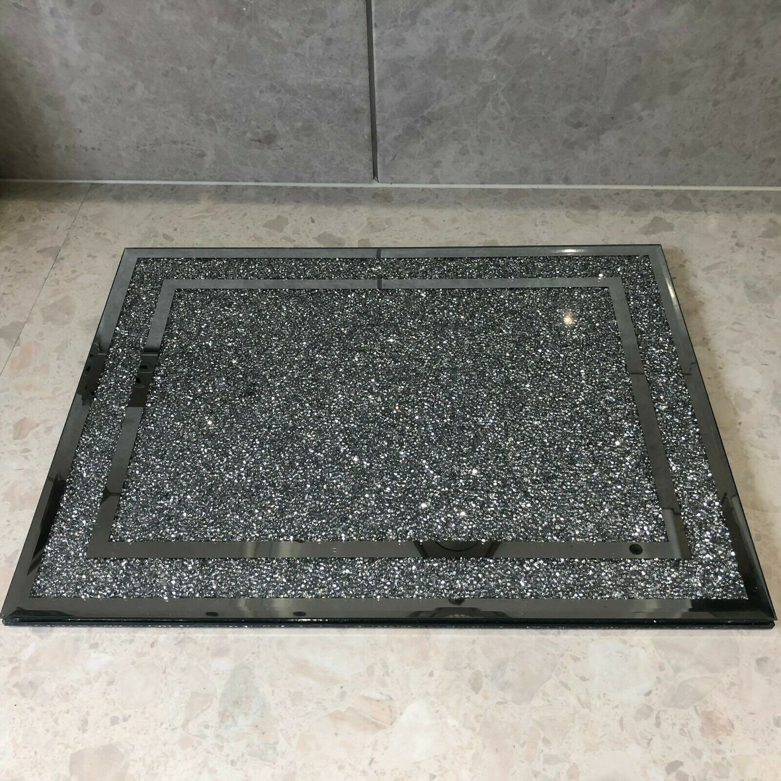 Large Silver Crushed Diamond Crystal Filled Chopping Board - Etsy Canada