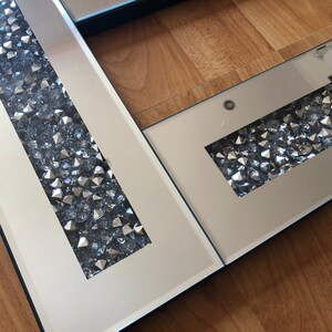 E Initials Letter Silver Mirror Glass Sign Wall Hanging Art - Etsy